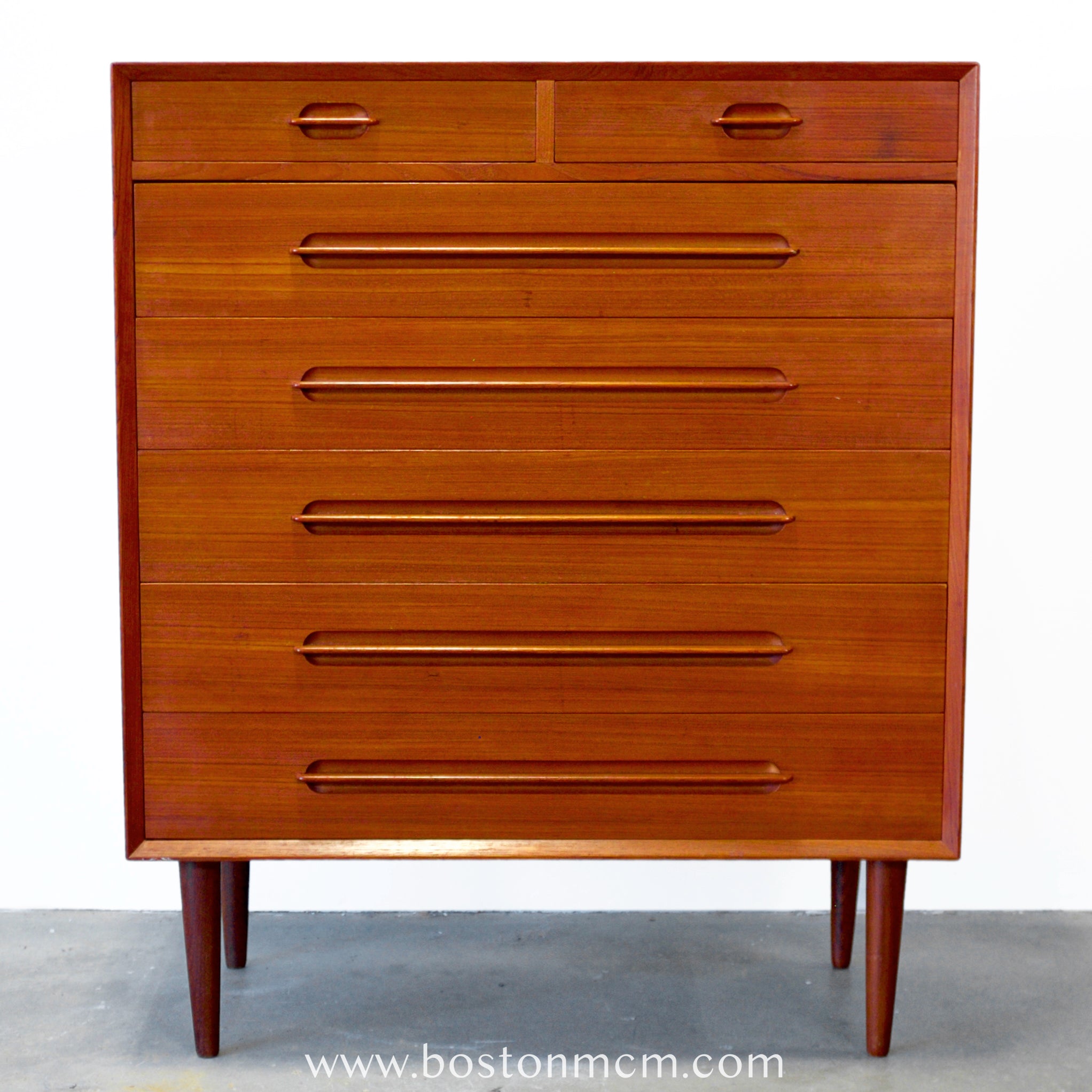Ivan Gern Møbelfabrik Teak Seven Drawer Dresser Designed by Ejvind A ...