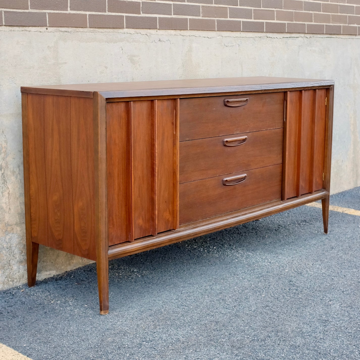 Mid Century Modern Vintage Keller Furniture "Dimension V" Walnut Credenza – Boston Mid Century ...