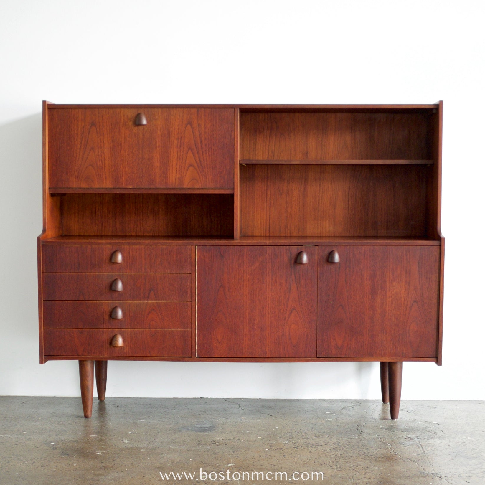 Vintage Mid Century Modern British Teak Tall Sideboard – Boston Mid ...