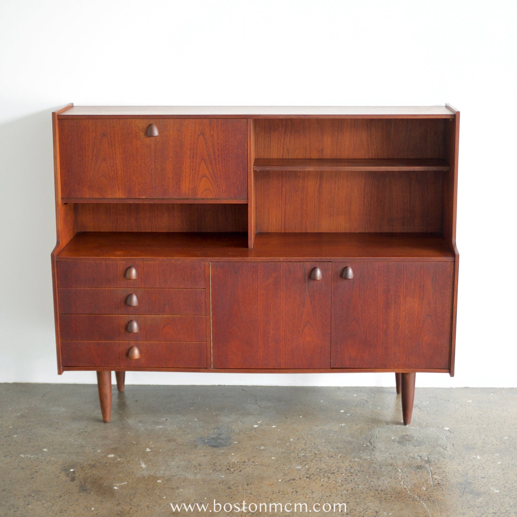 Vintage Mid Century Modern British Teak Tall Sideboard – Boston Mid ...