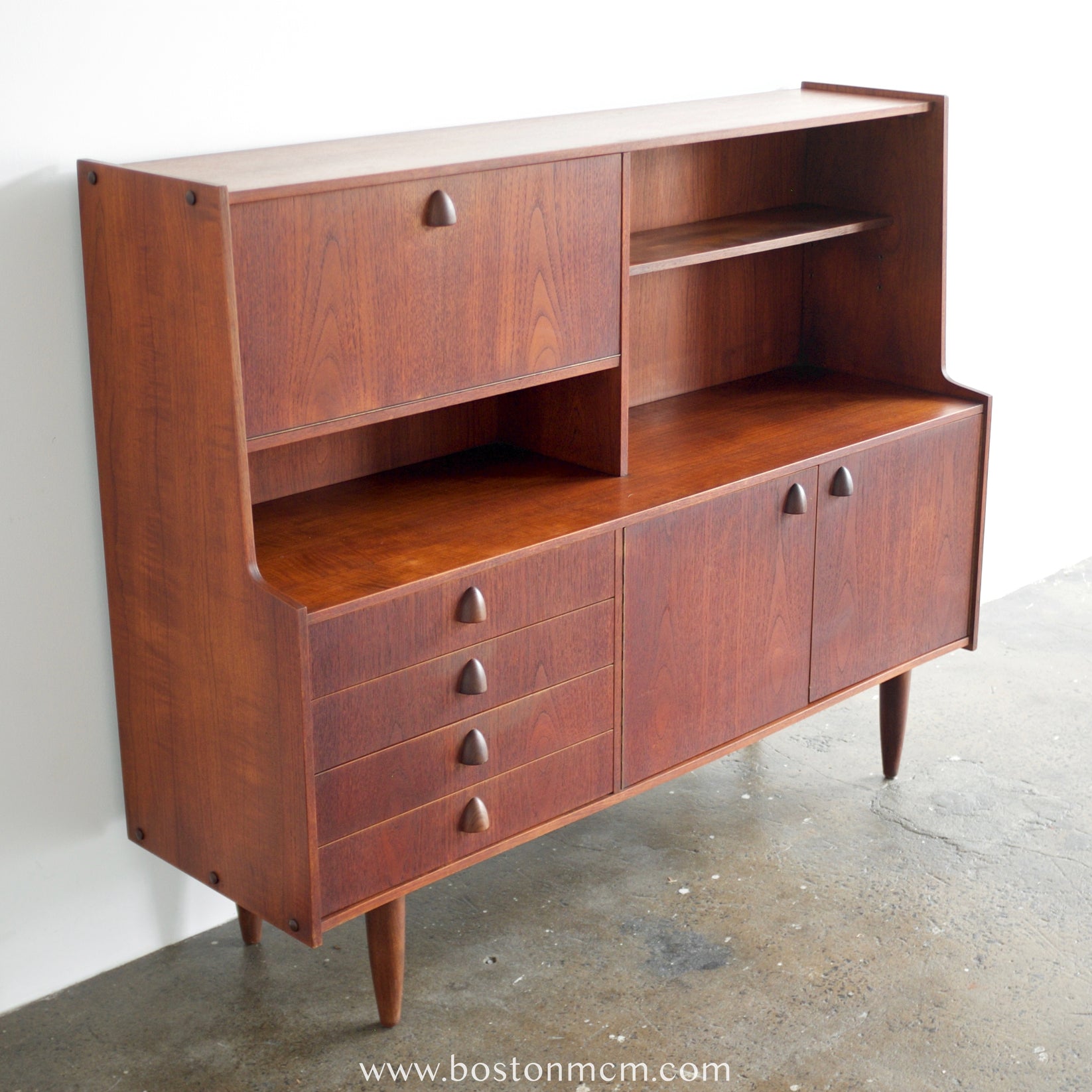 Vintage Mid Century Modern British Teak Tall Sideboard – Boston Mid ...